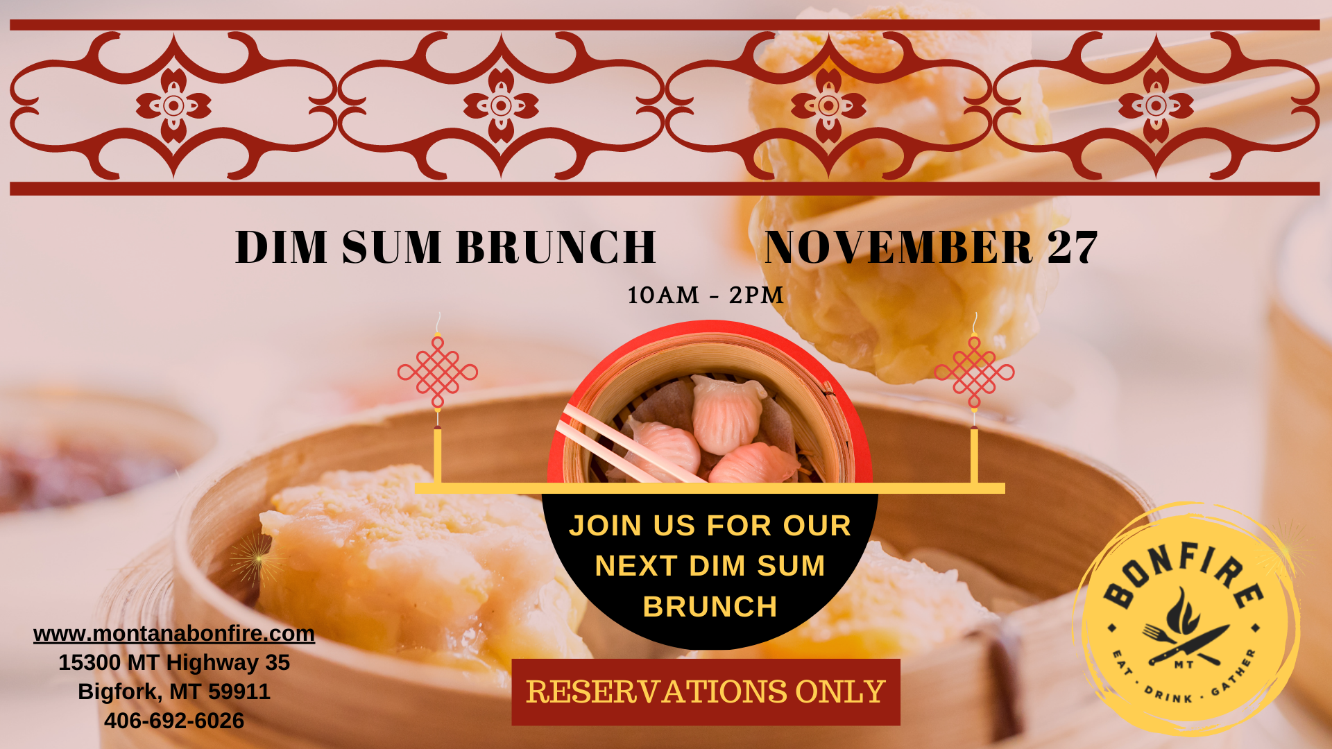 Dim Sum Brunch at Montana Bonfire | Bigfork | Small Village - Big Adventure